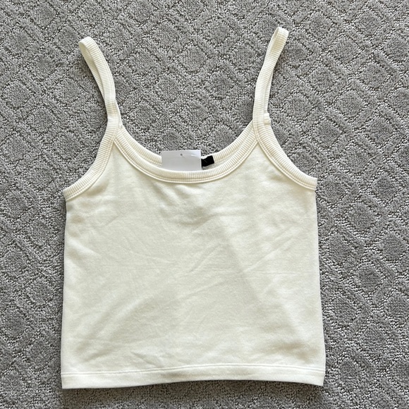 Tops | Versatile Cream Crop Tank Size Sm Nwt | Poshmark